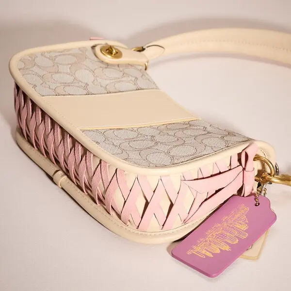 Coach Upcrafted Swinger Bag In Signature Jacquard - Brass/Stone